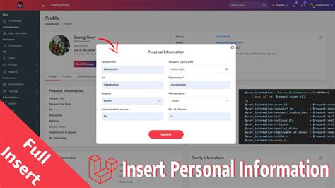 Create Full Insert To Databases User Information Laravel 9 Hr System Youtube