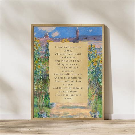 In The Garden Hymn Art Hymn Wall Decor Christian Word Art Instant