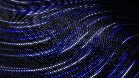 Digital Glowing Lines Wave Of Pixels Blue Abstract Technology