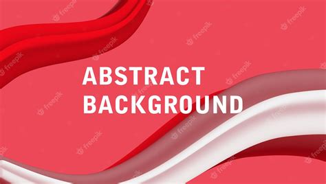 곡선으로 빨간색과 흰색 추상적인 배경 프리미엄 벡터