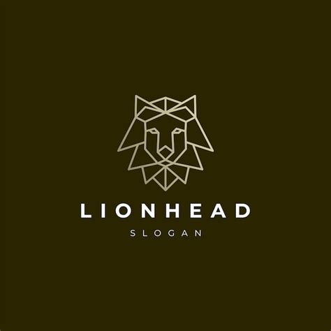 Premium Vector Lion Head Line Art Logo Icon Design