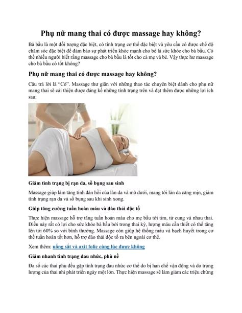 Ppt Ph N Mang Thai C C Massage Hay Kh Ng Powerpoint Presentation Id