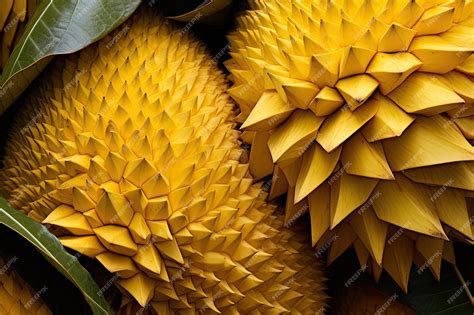 Premium Photo Textured Exterior Of A Jackfruit The Intricate Patterns