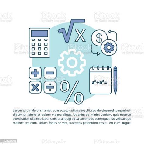 대수 온라인 수업 기사 페이지 벡터 템플릿입니다 수학 과목 브로셔 잡지 선형 아이콘과 텍스트 상자소책자 디자인 요소 인쇄 디자인
