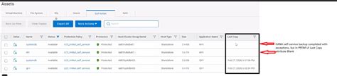 SAP HANA Self Service Backup Completes With Exception And Leaves The Last Copy Attribute Blank