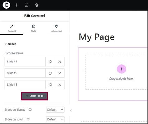 Carousel Widget Elementor