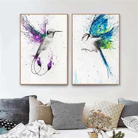 Abstract Hummingbird Painting