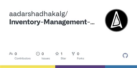 Github Aadarshadhakalg Inventory Management System