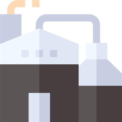 Biogas Plant Basic Straight Flat Icon