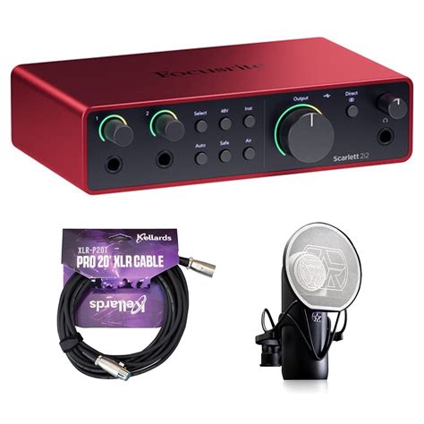 Focusrite Scarlett 2i2 Usb C Audio Interface 4th Gen Bundle With Aston Microphones Element