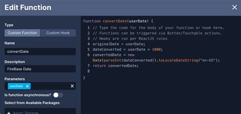 how to convert date from firebase into draftbit readable the draftbit