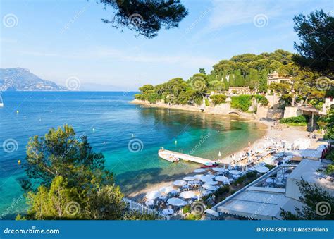 Beautiful View On Paloma Beach In Saint Jean Cap Ferrat On French Riviera South France Stock