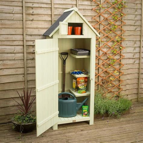 Christow Slim Garden Shed Wood Outdoor Storage Sentry Box With Lockable