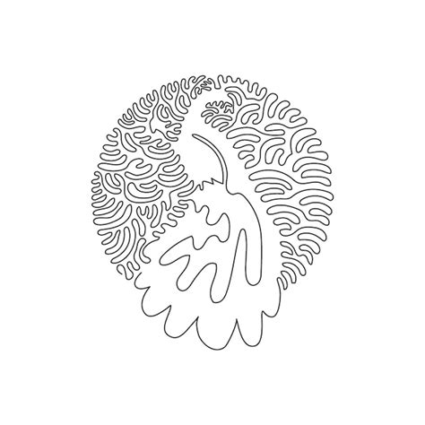 Premium Vector Continuous Curve Line Drawing Of Adorable Big Peacock