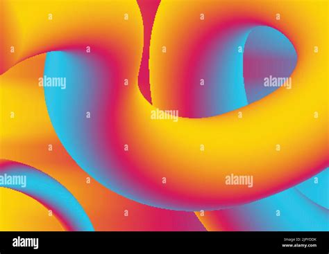 Colorful Gradient 3d Wavy Liquid Shapes Abstract Background Vibrant Flowing Curves Vector
