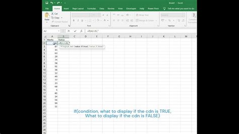 if function how to use the if function for pass or fail marks in