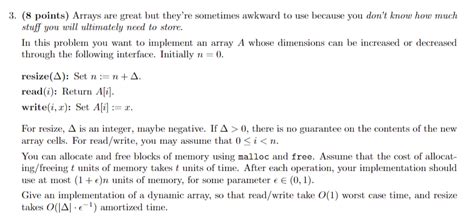 Solved 3 8 Points Arrays Are Great But Theyre Sometimes