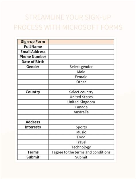 Free Microsoft Forms Templates For Google Sheets And Microsoft Excel Slidesdocs