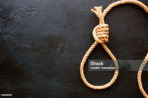 텍스트에 대 한 공간에 밧줄의의 실행 매듭 개념 중지 자살 단면도에 대한 스톡 사진 및 기타 이미지 단면도 밧줄 사형수