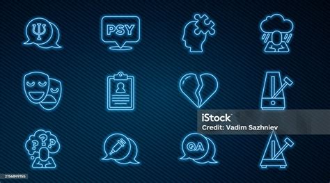 진자 문제에 대한 해결책 의료 클립 보드 희극과 비극 마스크 심리학 사이오닉 깨진 마음 또는 이혼 및 아이콘과 라인 메트로놈을 설정합니다 벡터 0명에 대한 스톡 벡터 아트