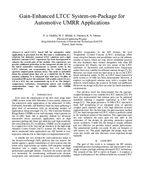 Pdf Gain Enhanced Ltcc System On Package For Automotive Umrr Applications