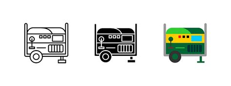 휴대용 발전기 아이콘입니다 모바일 전기 소스 벡터 그림 백업 에너지 장비 기호입니다 산업 비상 공급 표지판 대기 전압 전기 개념 발전기에 대한 스톡 벡터 아트 및 기타