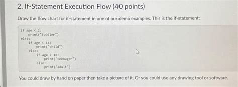 Solved 2 If Statement Execution Flow 40 Points Draw The