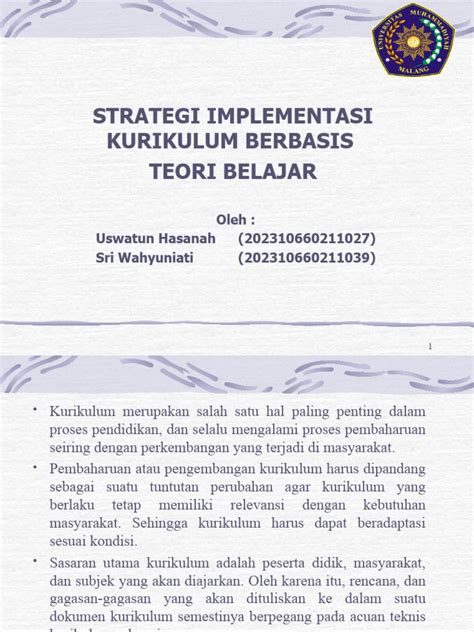Strategi Implementasi Pdf Pengembangan Diri