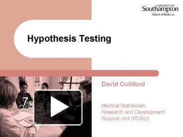 Hypothesis Testing Presentation Free To View