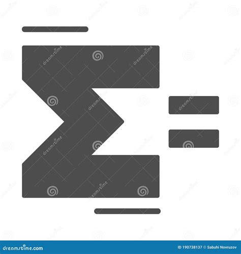 Sigma Sign Solid Icon Mathematics Concept Summation Sign On White Background Sigma Greek