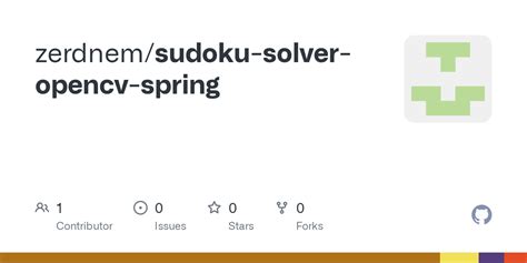 GitHub Zerdnem Sudoku Solver Opencv Spring