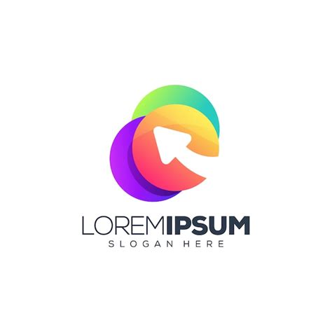 다색 화살표 로고 프리미엄 벡터