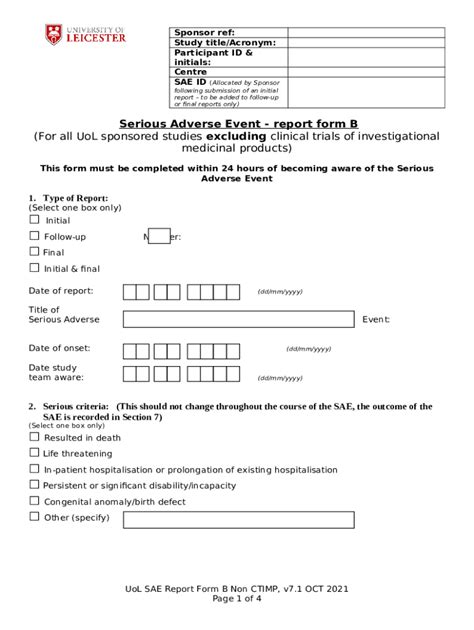 SAE Reporting Le Le Ac Doc Template PdfFiller