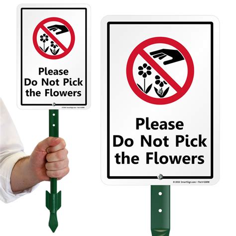 Smartsign Do Not Pick The Flowers Sign And Stake Kit Wayfair Canada