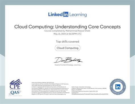Just Finished The Course “cloud Computing Core Concepts” Mahammad