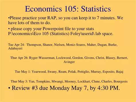 Ppt Economics 105 Statistics Powerpoint Presentation Free Download