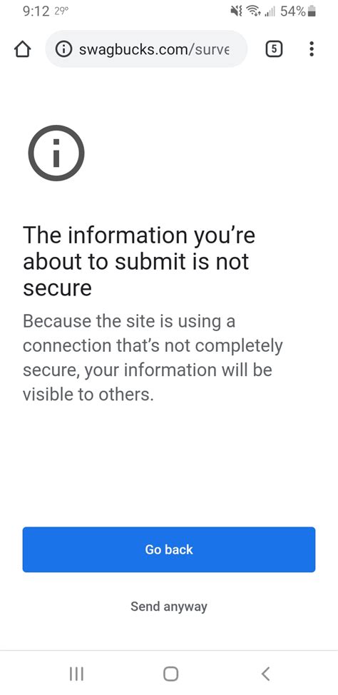 The Information Youre About To Submit Is Not Secure I Just Started Getting This Message Today