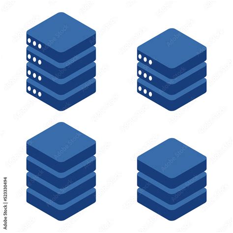 Database Storage Icon Isometric Internet Network Server Cloud Data
