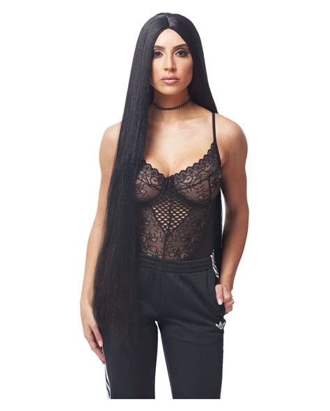 Extra Long Wig Kim Black For Costumes Horror
