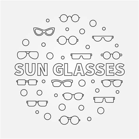 Premium Vector Sun Glasses Vector Round Illustration Made With Linear