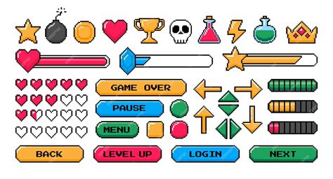 Premium Vector Pixel Game Icon Retro Video Games Element Arcade Ui