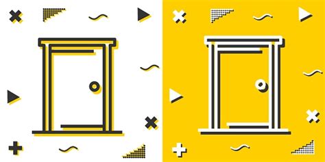 도어 라인 아이콘입니다 간단한 윤곽 스타일문 선형 기호 흰색 배경에서 격리된 벡터 그림입니다 편집 가능한 스트로크 Eps 10 가정의 방에 대한 스톡 벡터 아트 및 기타