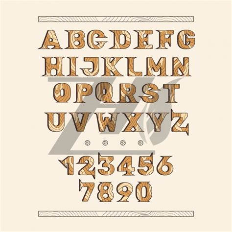 دانلود وکتور الفبای انگیسی و عدد طرح چوبی دانلود رایگان فایل لایه باز، Psd، وکتور، لوگو و موکاپ