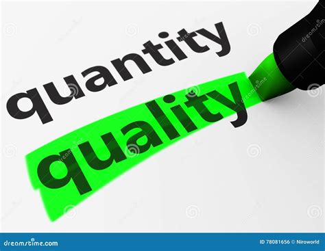 Quality Vs Quantity Concept Stock Illustration Illustration Of