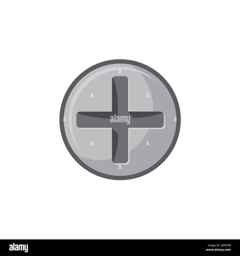 Screw Head With Cross Socket Isolated Realistic Icon Vector