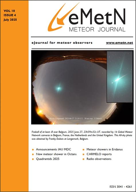 Global Meteor Network Emetn Meteor Journal