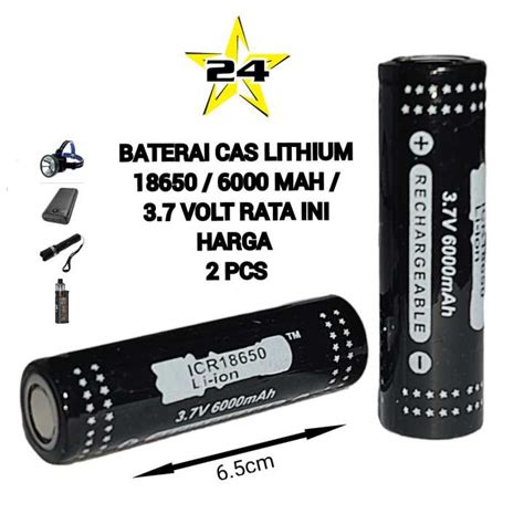 Baterai Cas Isi Ulang Batrei Lithium Icr Batre Mah Volt Ini