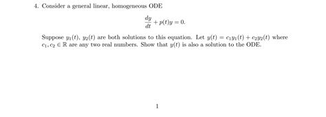 Solved 4 Consider A General Linear Homogeneous Ode