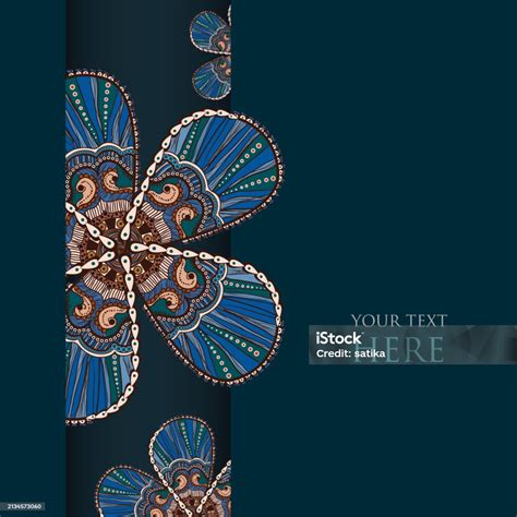 Ornate Blue Flowers Stock Illustration Download Image Now
