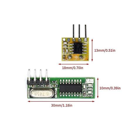 10set 433 mhz superheterodyne rf receiver and transmitter module 433mhz